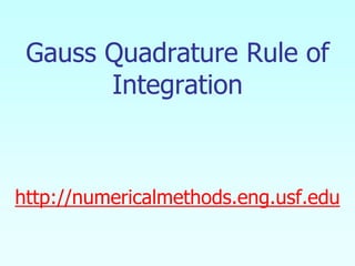 The Gregory Gauss Quadrature formula for beginners | PPT