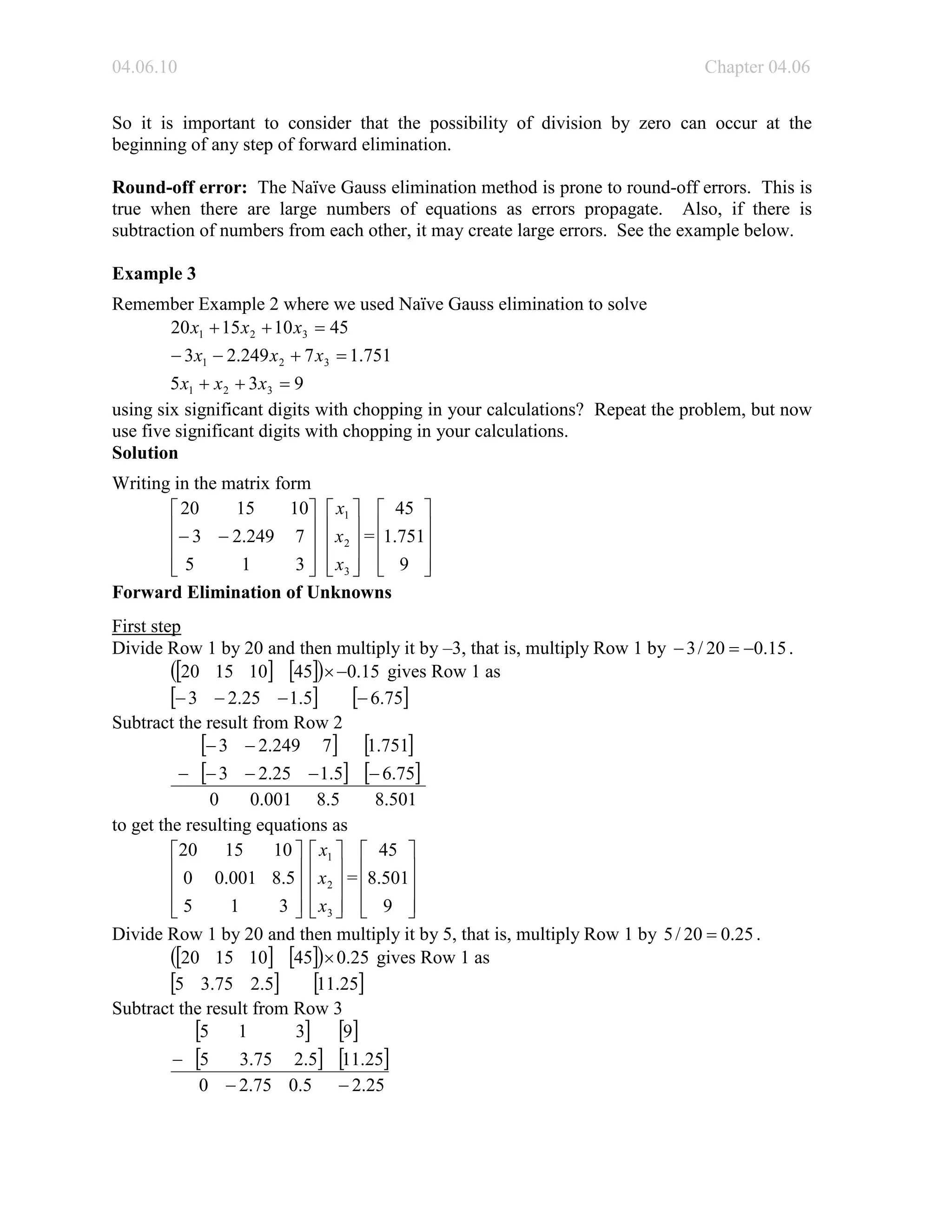 Gaussian Elimination | PDF