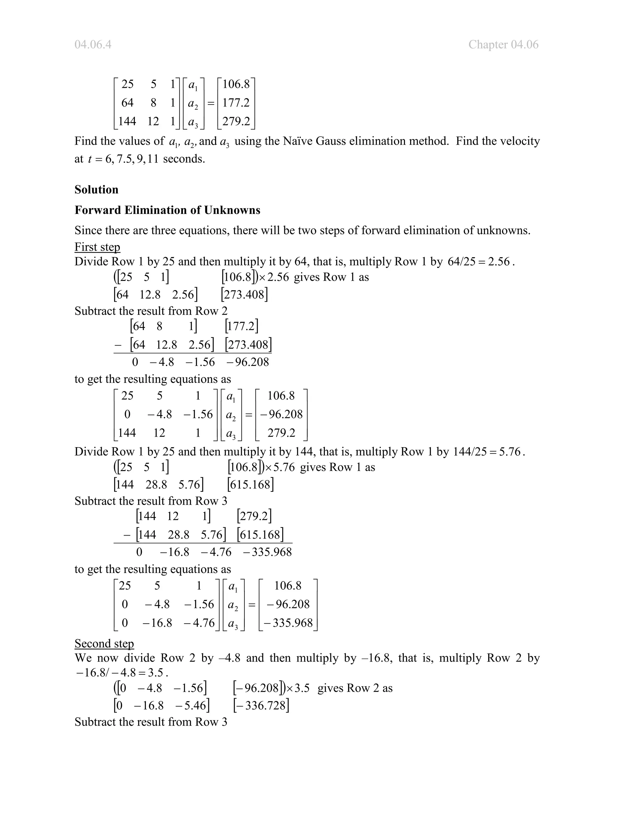 Gaussian Elimination | PDF