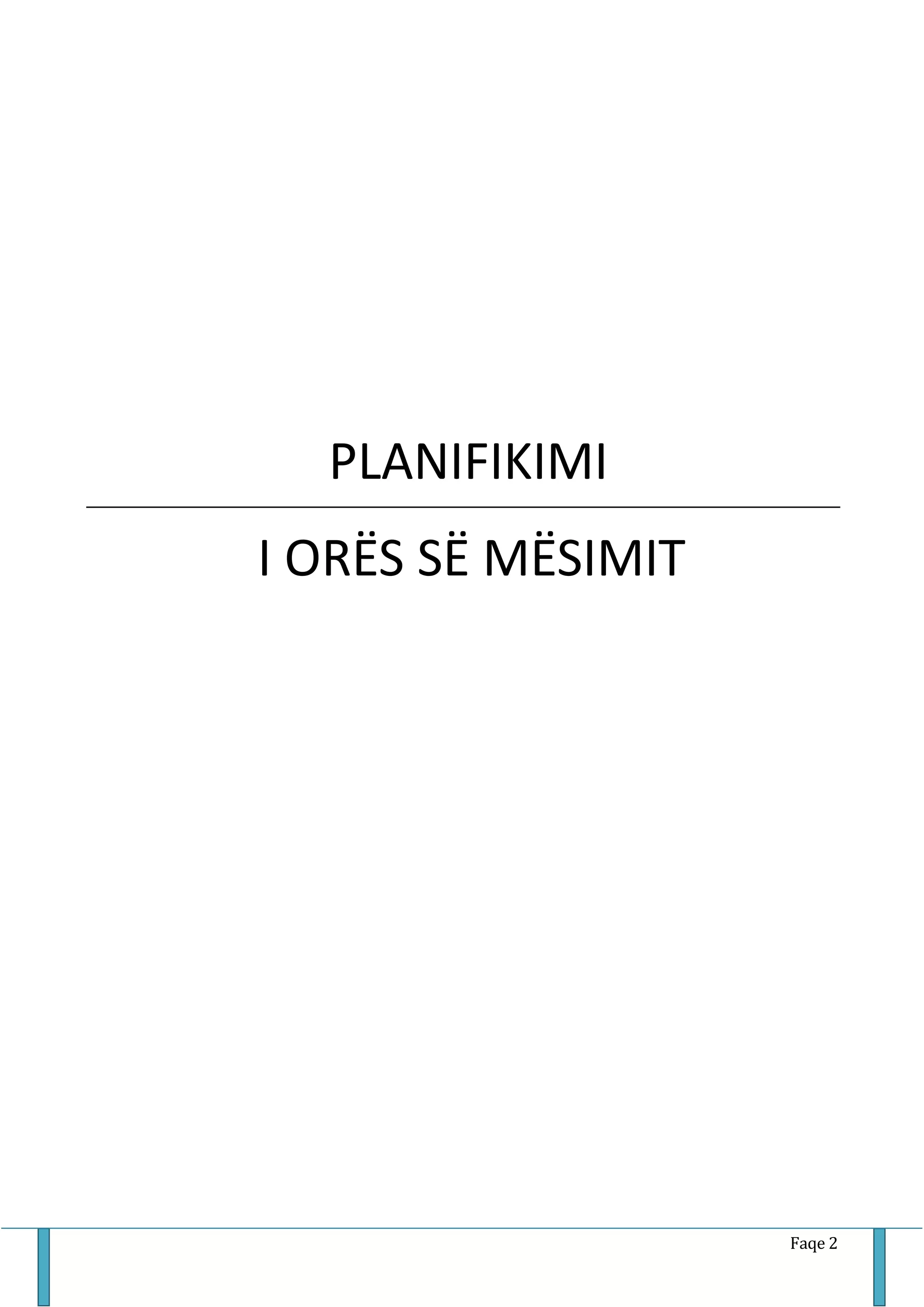 Modeli i një planifikimi ditor | DOCX