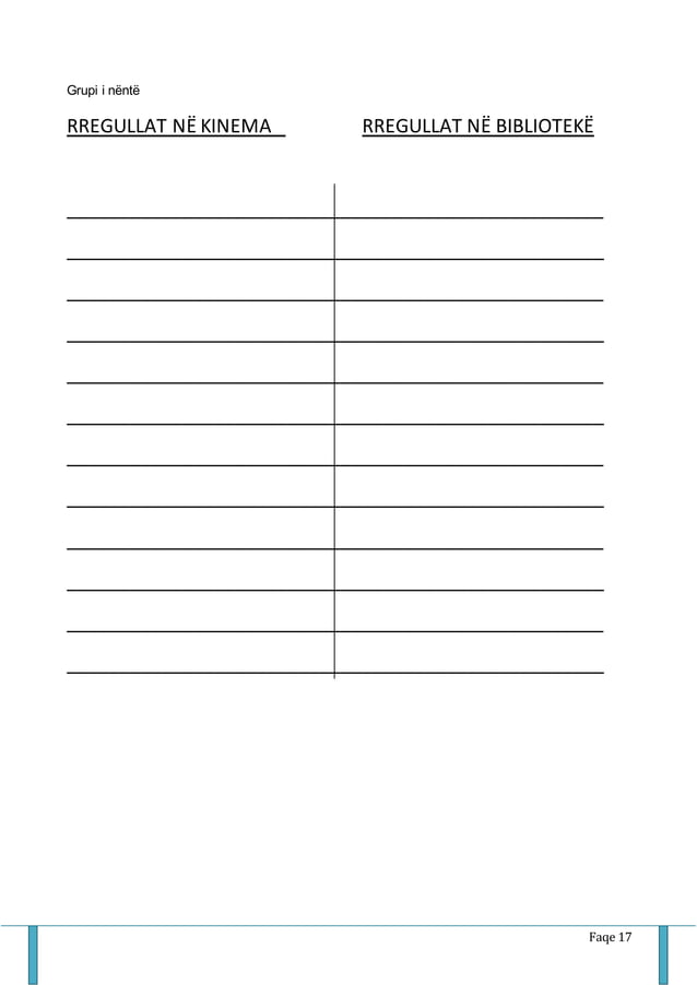 Modeli i një planifikimi ditor | DOCX