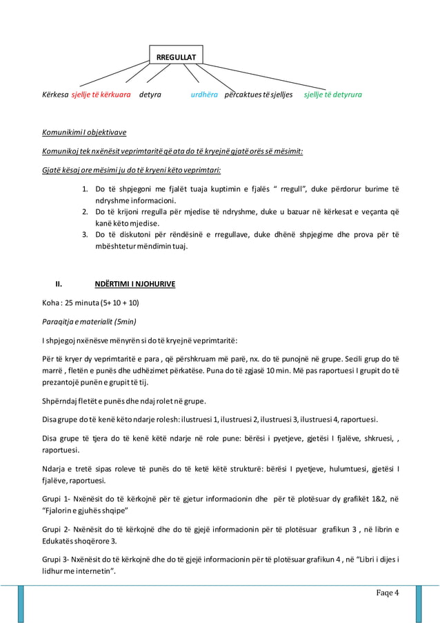 Modeli i një planifikimi ditor | DOCX