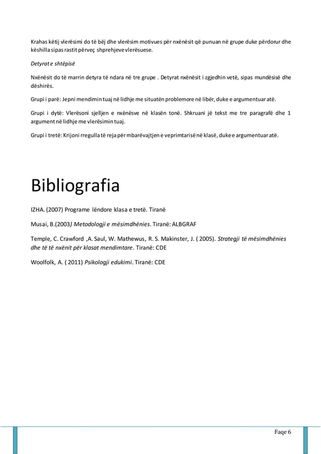 Modeli i një planifikimi ditor | DOCX