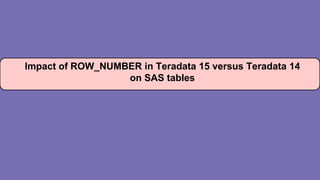 Accessing Teradata through SAS, common pitfalls, solutions and tips | PPT