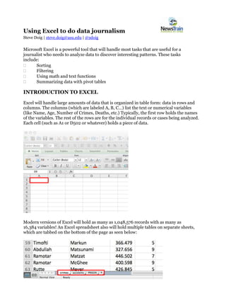 Using Excel to Do Data Journalism - Steve Doig - Seattle NewsTrain - 11 ...