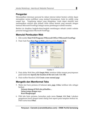 Membuat Website Personal dengan Microsoft FrontPage | PDF