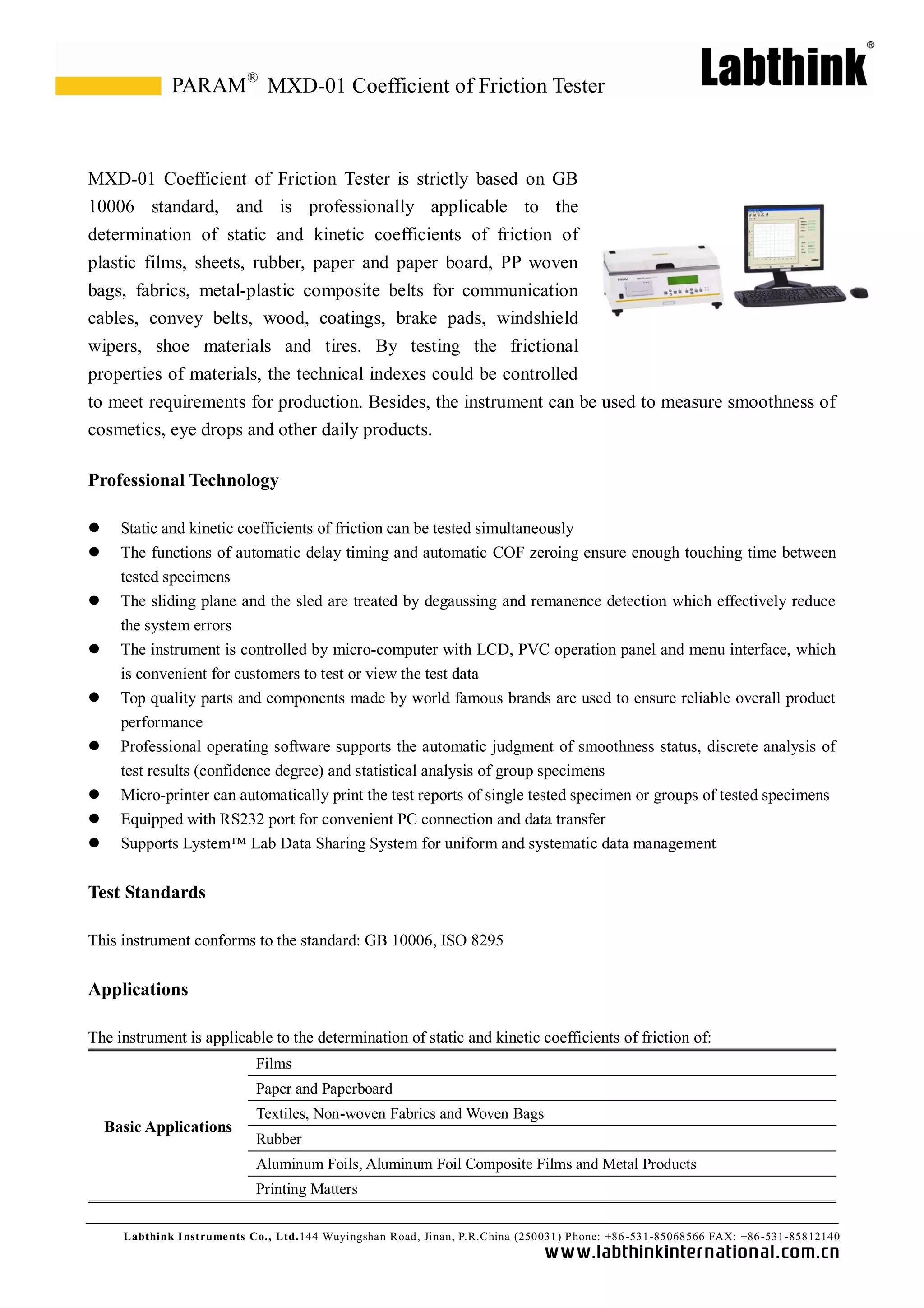 Mxd 01 Coefficient Of Friction Tester Pdf