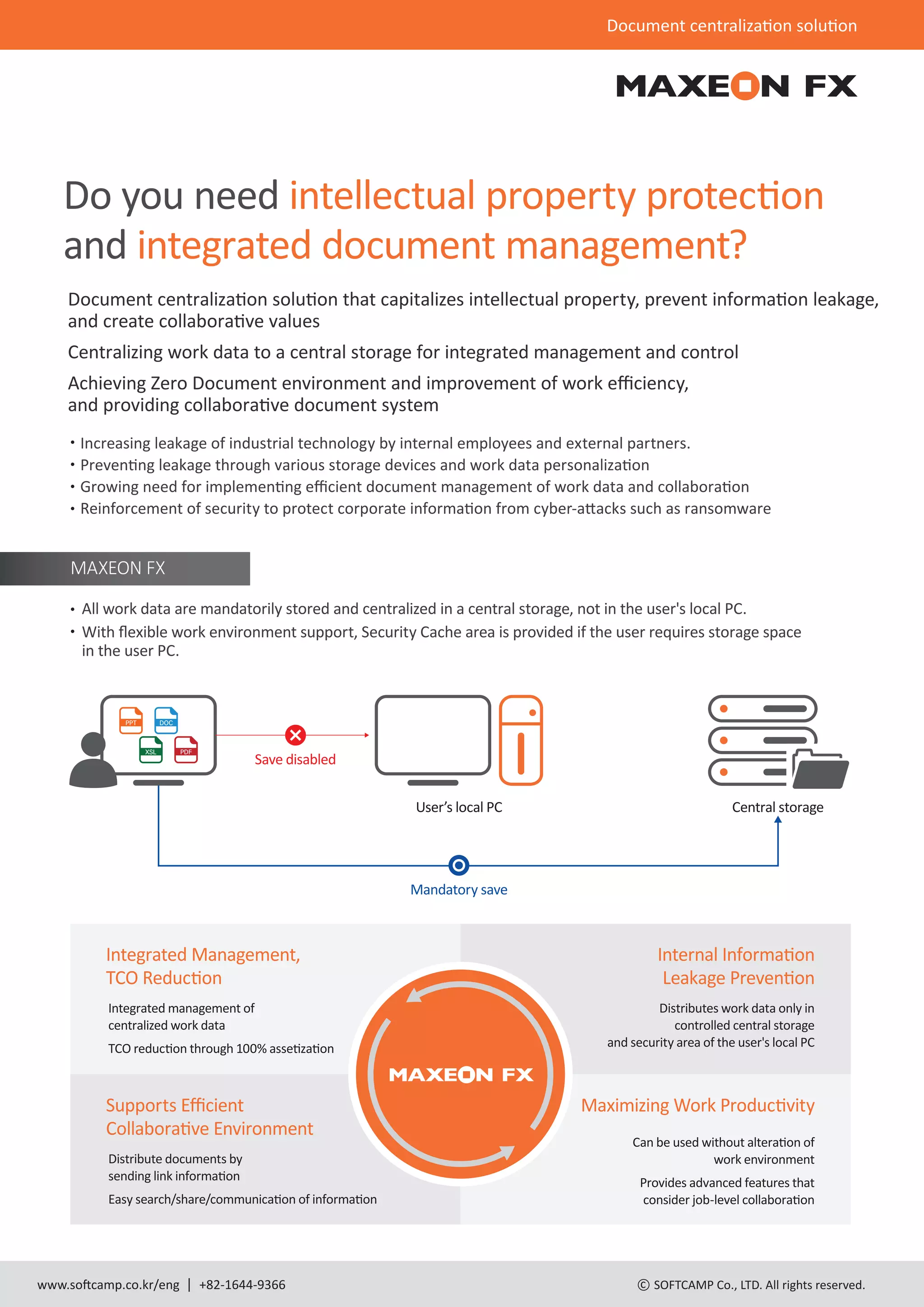 Document Centralization, SOFTCAMP MAXEON FX_ENG | PDF