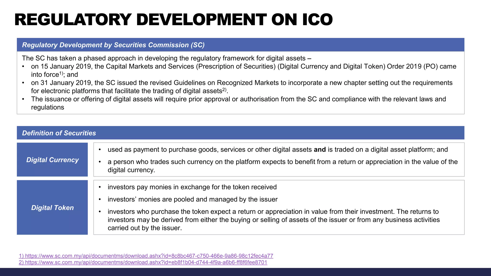 SC proposed regulatory framework on ICOs | PDF