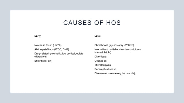 Management of Highoutput stoma in surgery | PPTX