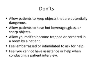 Management of violent patient by joel o egeru | PPTX