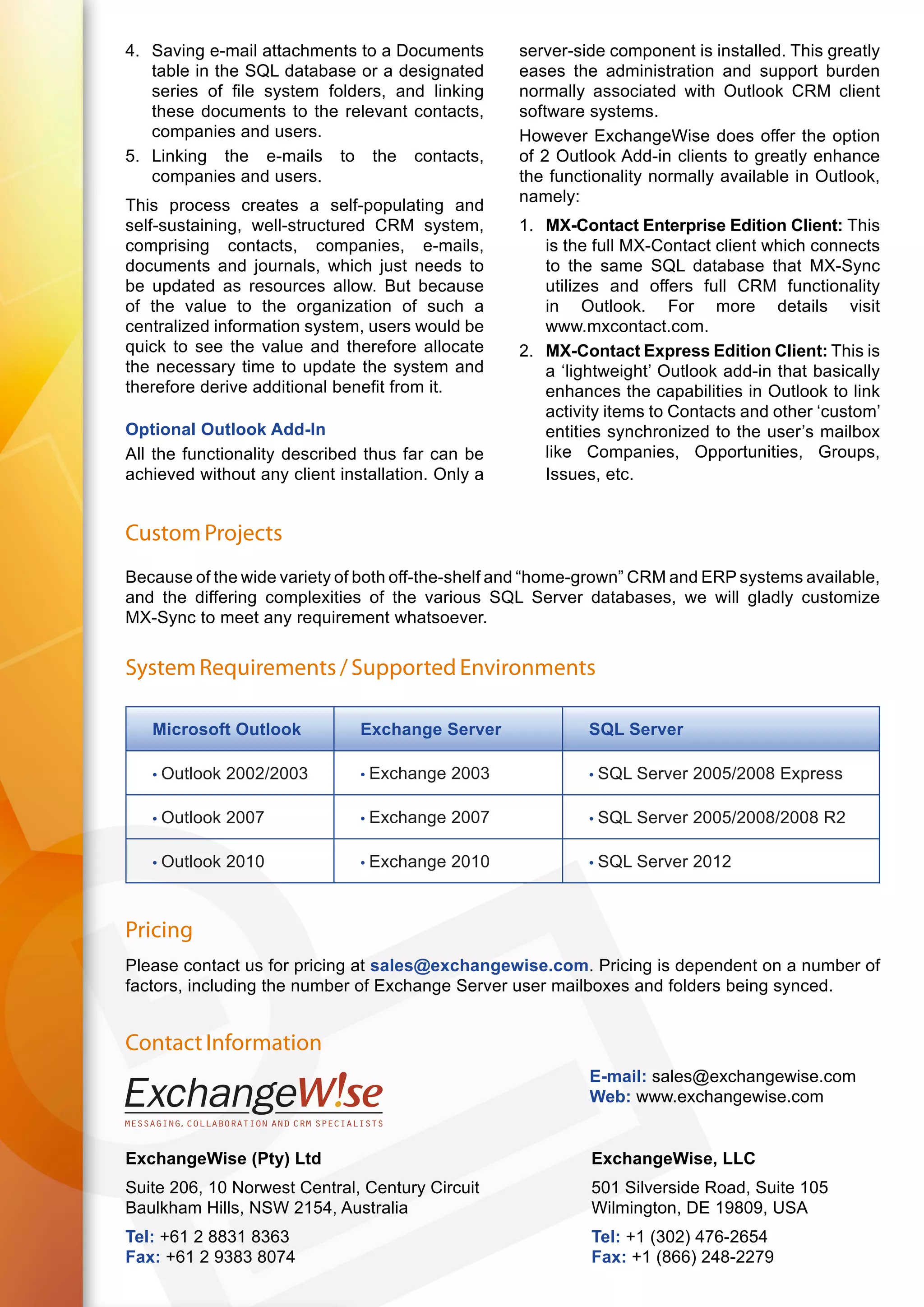 MX-Sync Brochure | PDF