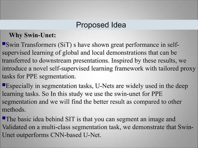 Detection Of Personal Protective Equipment Ppe Through Segmentation Using Transfer Learning