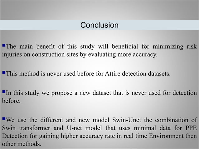 Detection Of Personal Protective Equipment Ppe Through Segmentation Using Transfer Learning