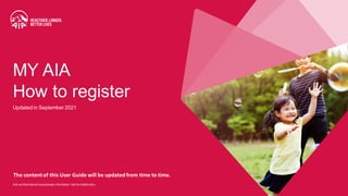 My AIA How To Register | PDF