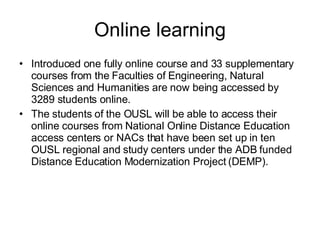 Introduction of online learning to Sri Lanka | PPT