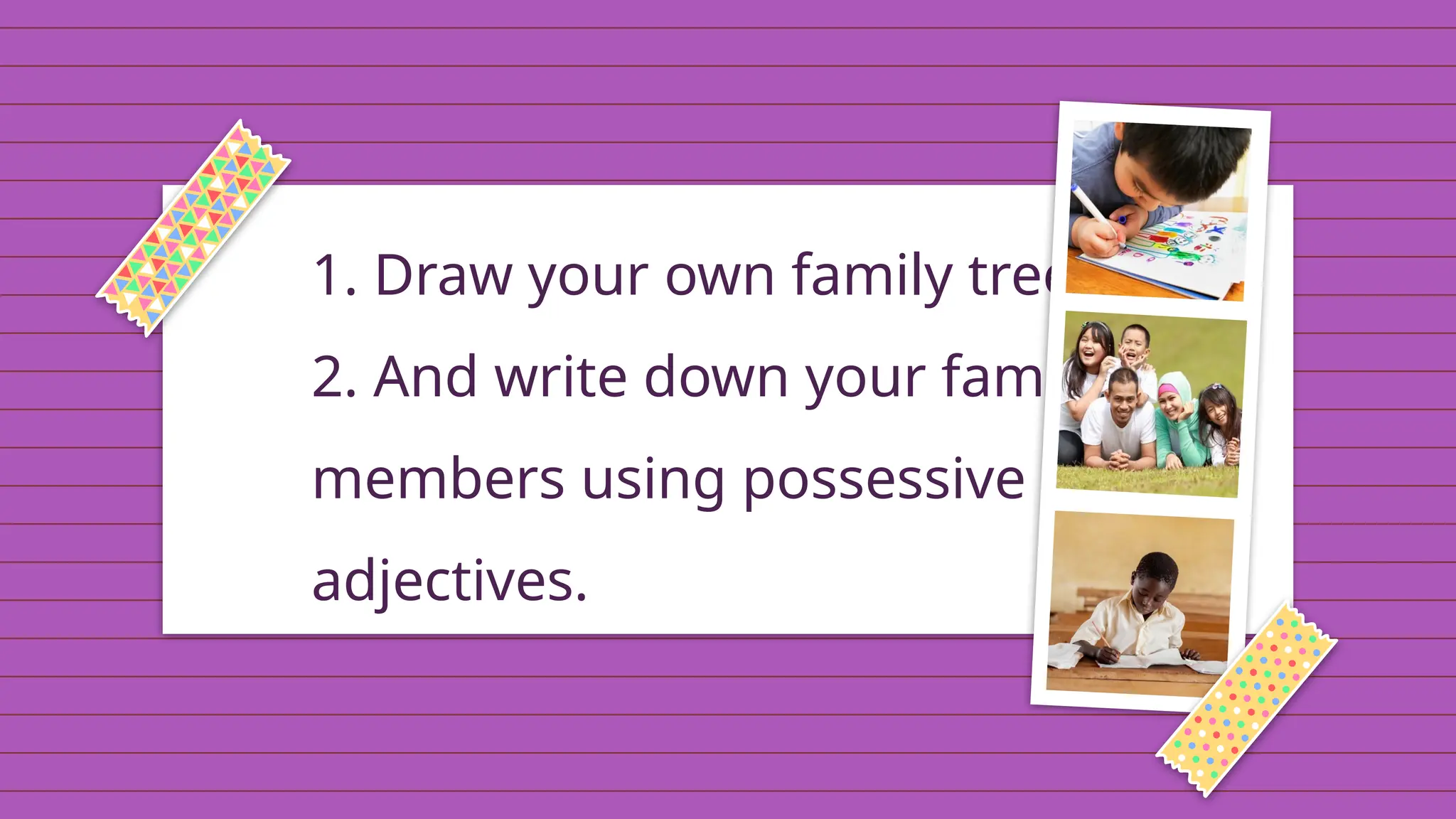 My family and possessive adjectives slides | PPTX