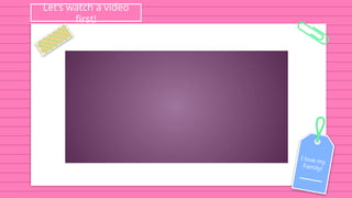 My family and possessive adjectives slides | PPTX