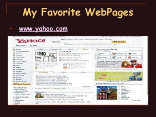 My Favorite Web Pages | PPT
