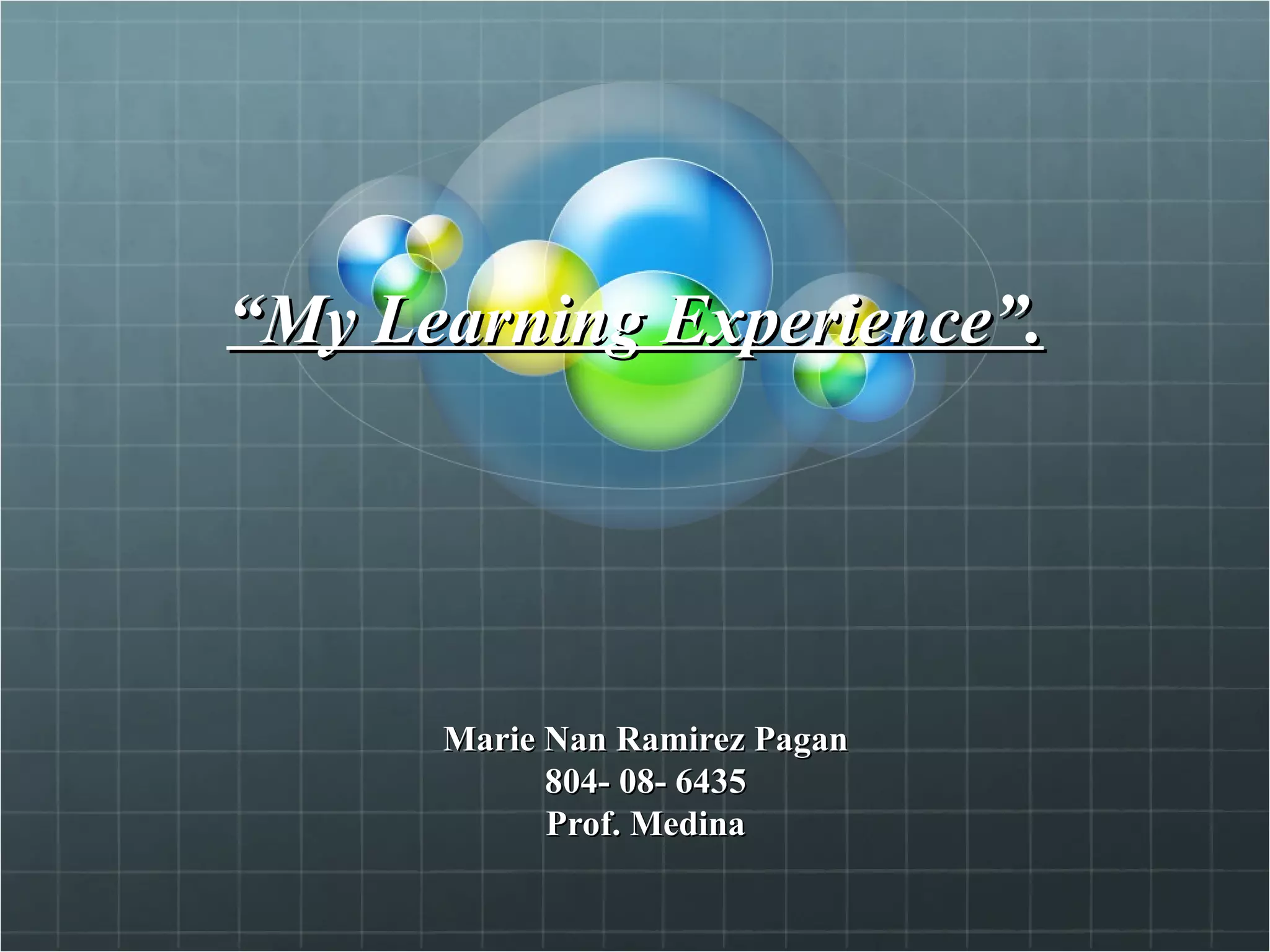 My Learning Experience | PPT