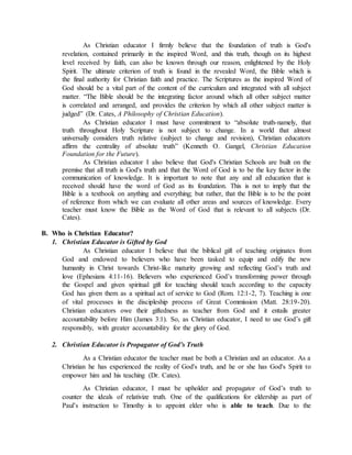 My philosophy-As-Christian-Educator | DOCX | Christianity | Religion ...