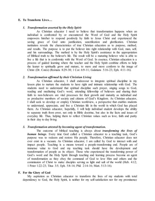 My philosophy-As-Christian-Educator | DOCX | Christianity | Religion ...