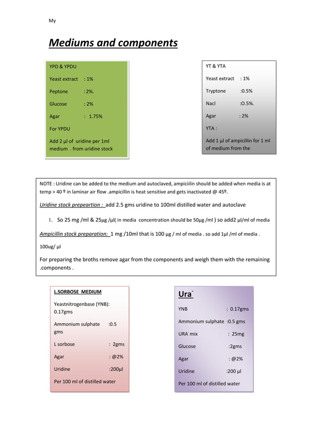 Molecular biology Lab protocol | PDF