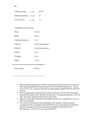 Molecular biology Lab protocol | PDF