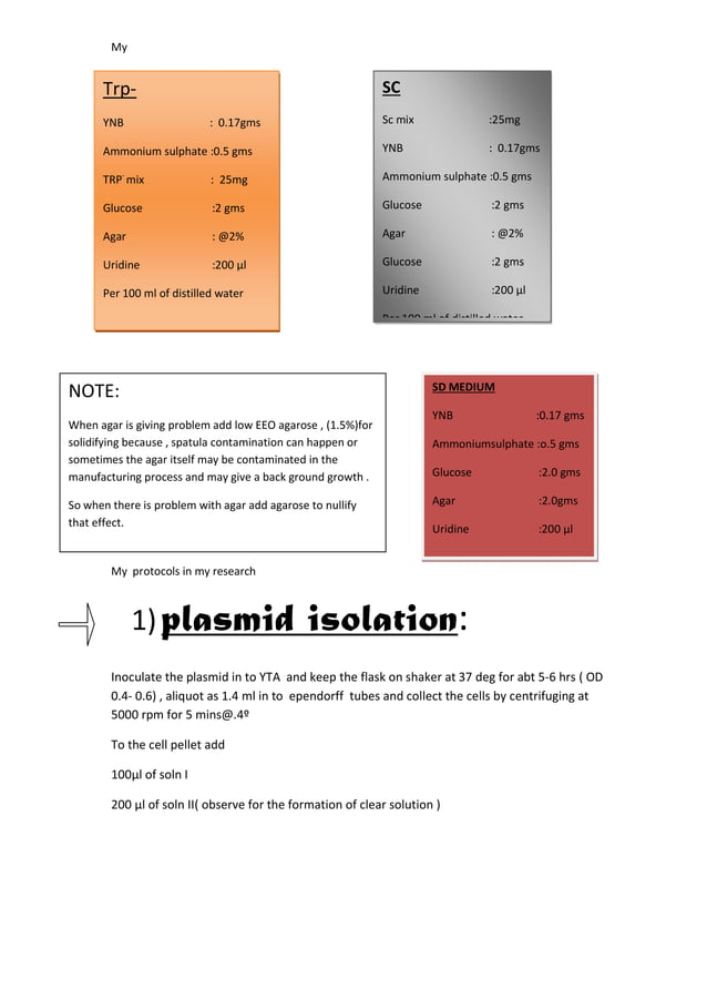 Molecular biology Lab protocol | PDF