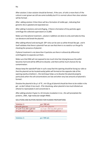 Molecular biology Lab protocol | PDF