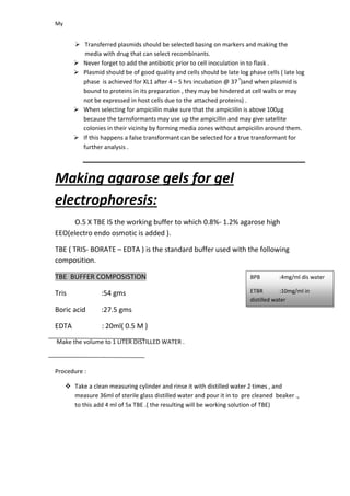 Molecular biology Lab protocol | PDF