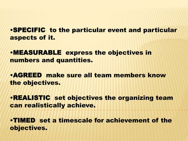 Objectives of events management gajahagsudbeusshekwo | PPT