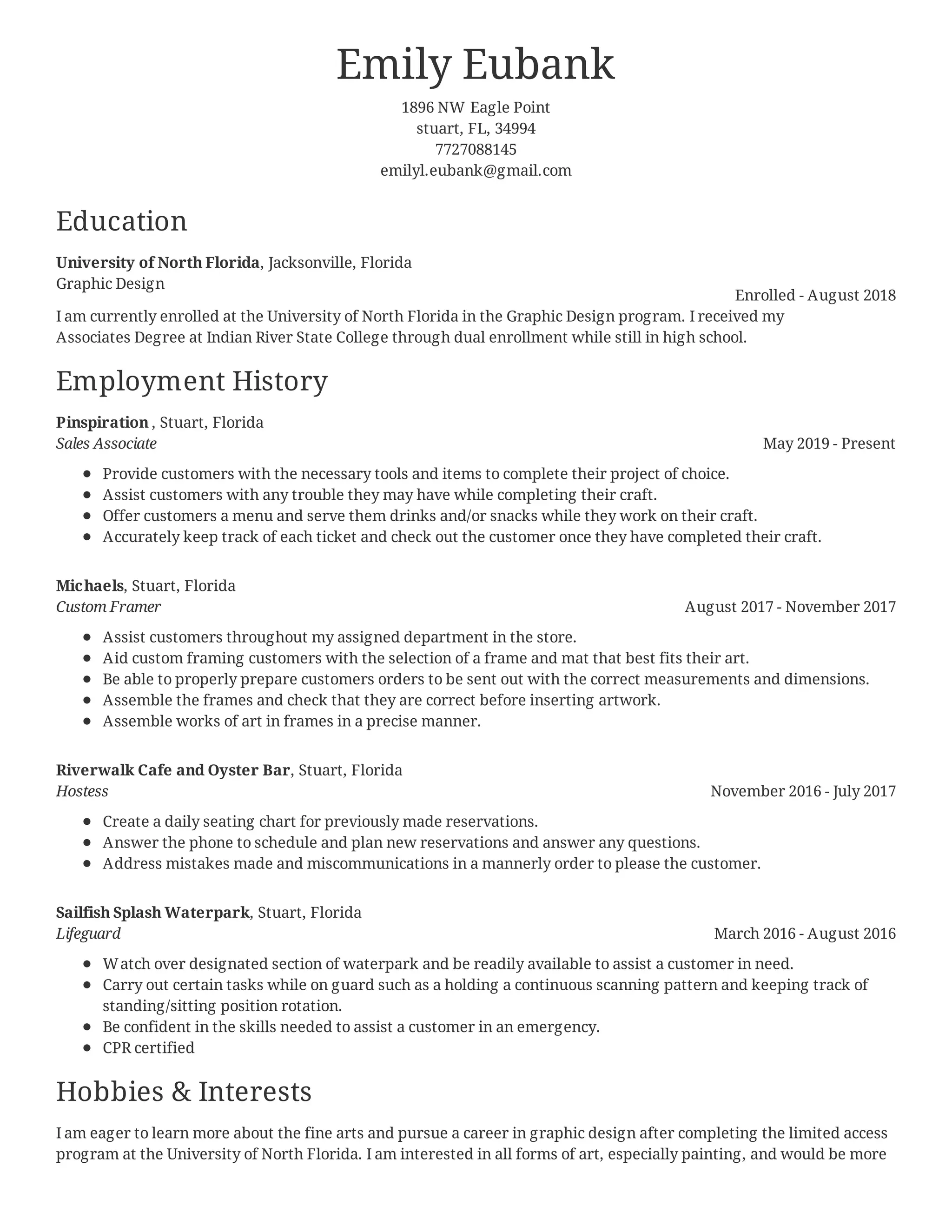 My resume - Emily Eubank | PDF