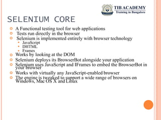 Selenium Tutorial for Beginners - TIB Academy | PPT