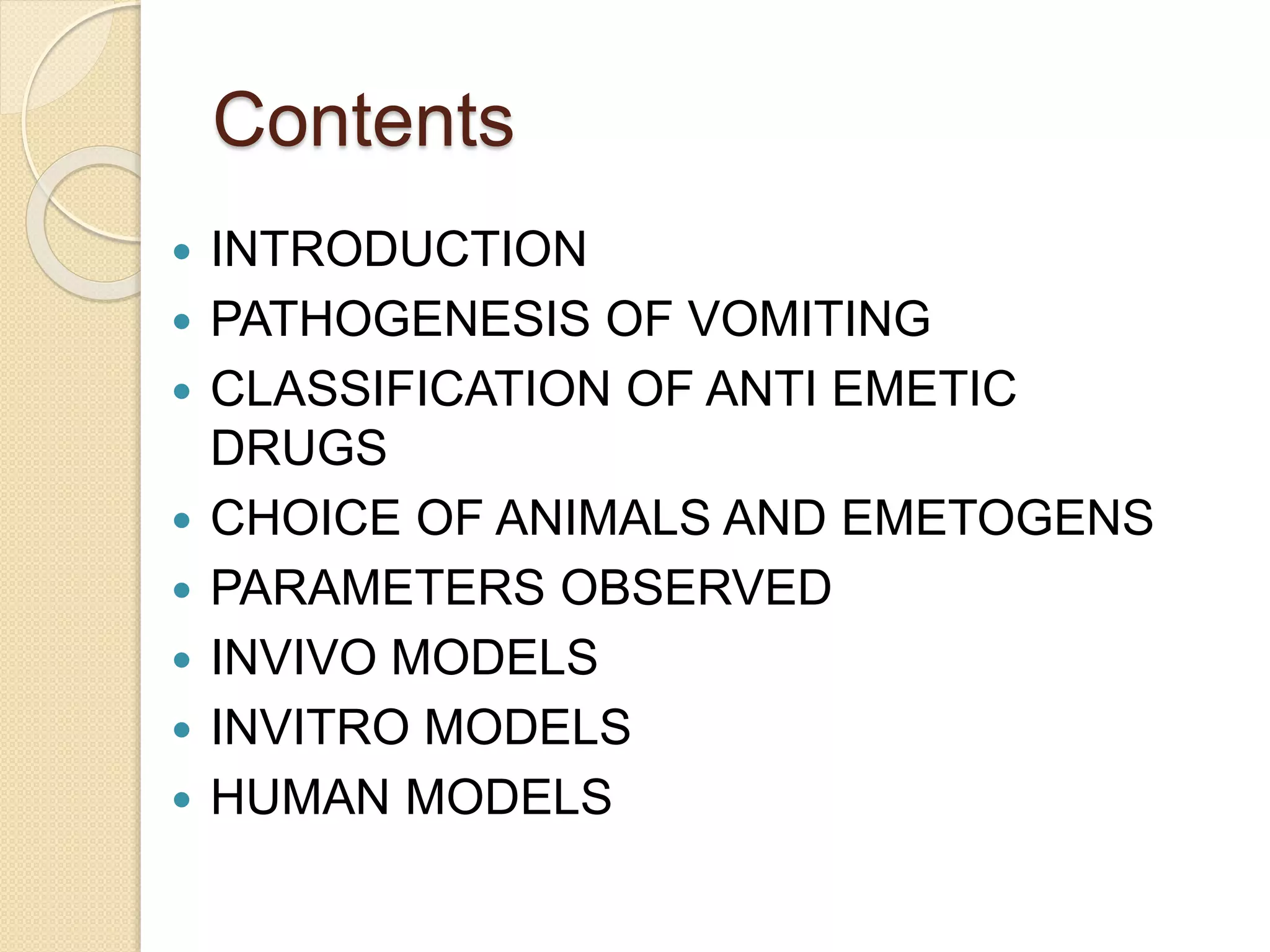 Screening of anti-emetic drugs | PPTX