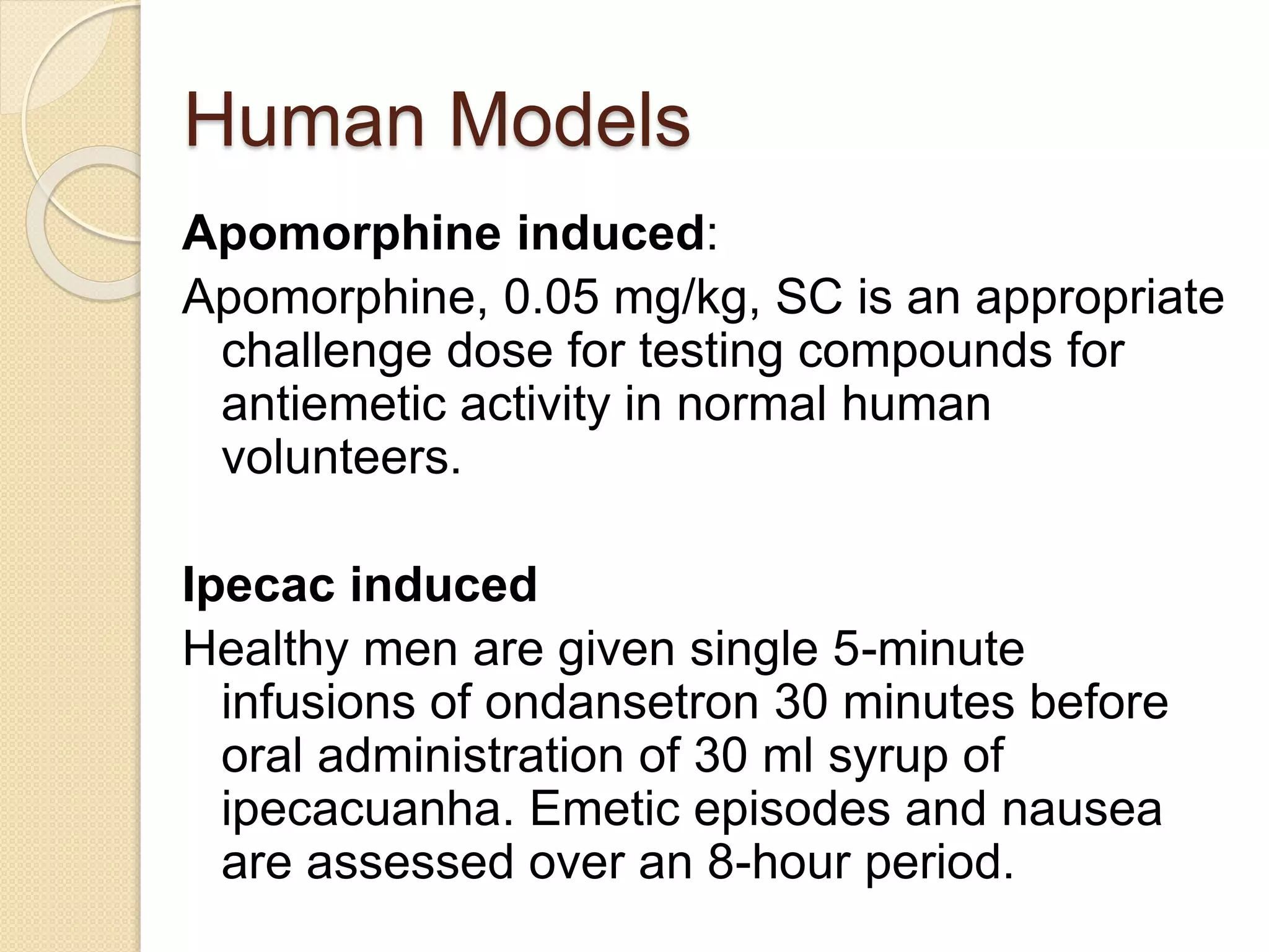Screening of anti-emetic drugs | PPTX