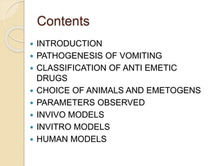 Screening of anti-emetic drugs | PPTX
