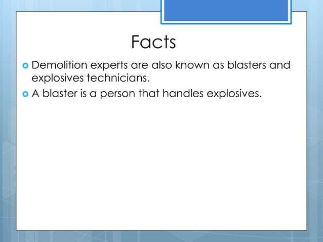 the demolition expert job | PPT