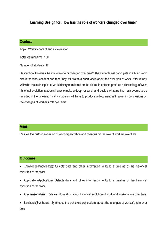 My 1st learning design | PDF | Homework and Study | Education