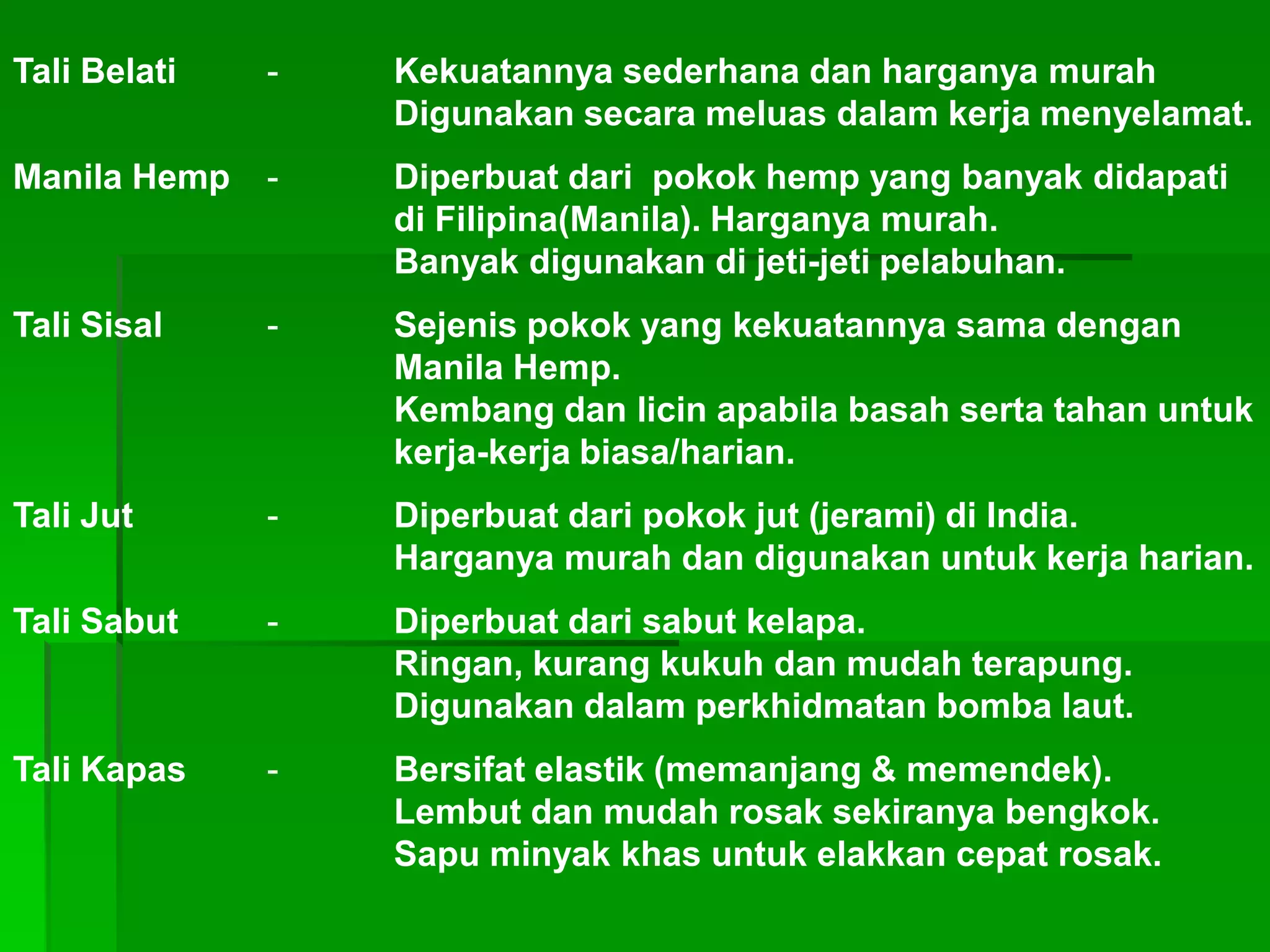My 2 pengenalan tali - ikatan & simpulan - t2 | PPT