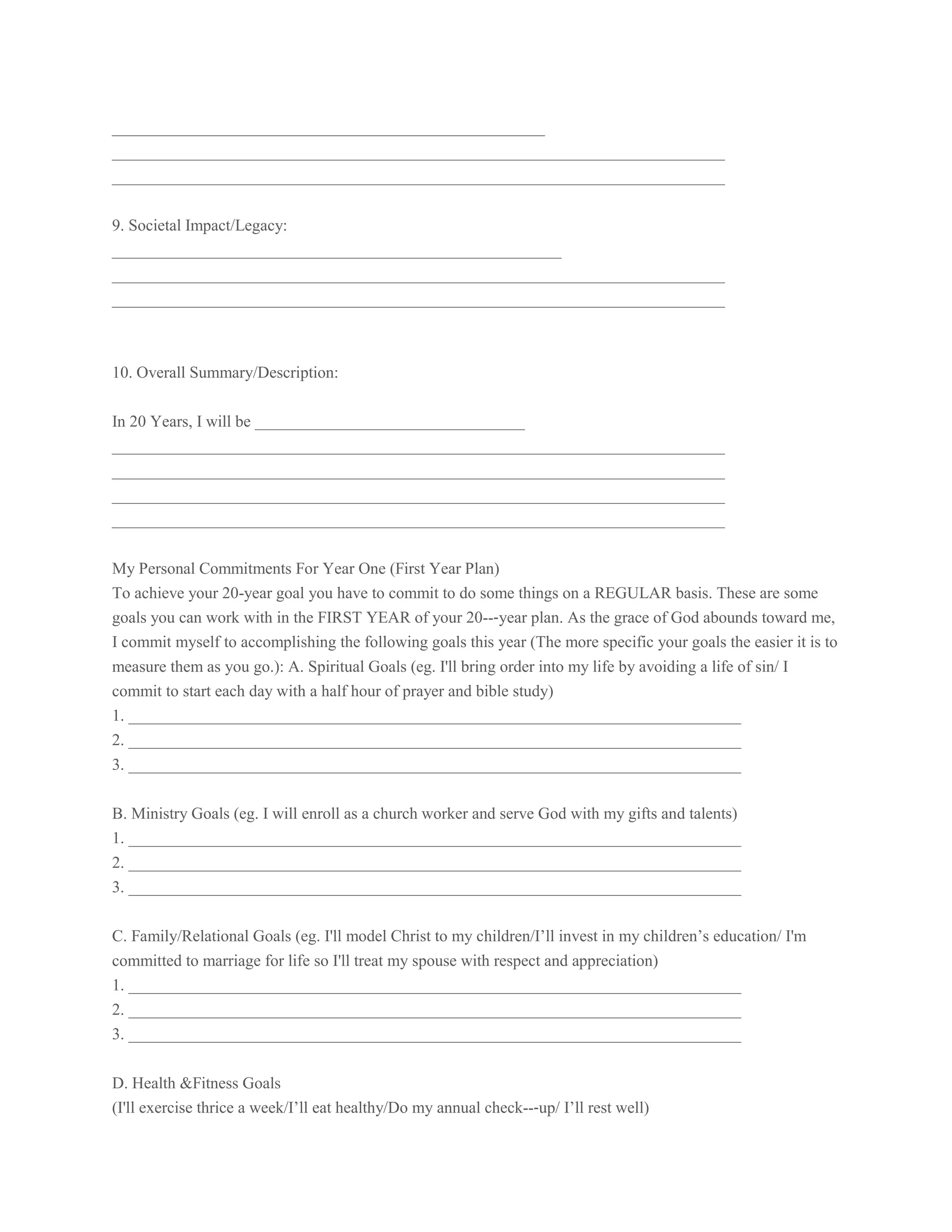 My 20 year personal development plan | PDF