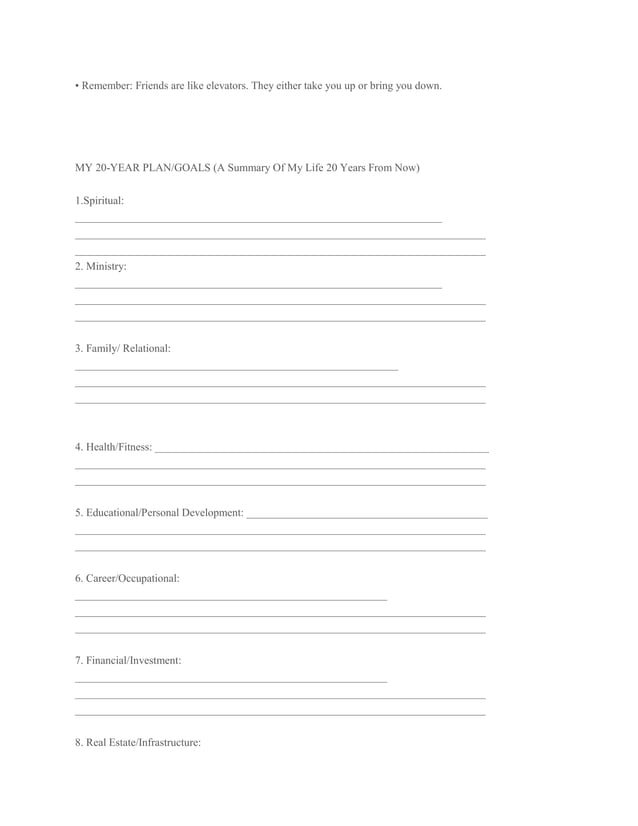 My 20 year personal development plan | PDF