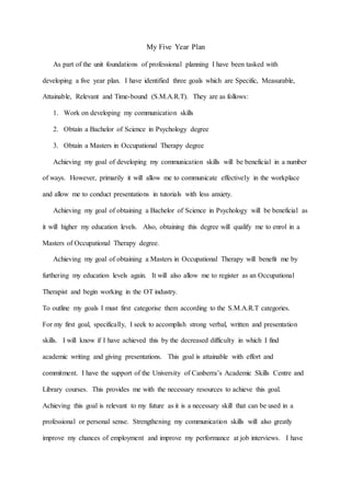 My 5 year plan | DOCX