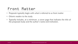 Ppt. developing a research proposal | PDF
