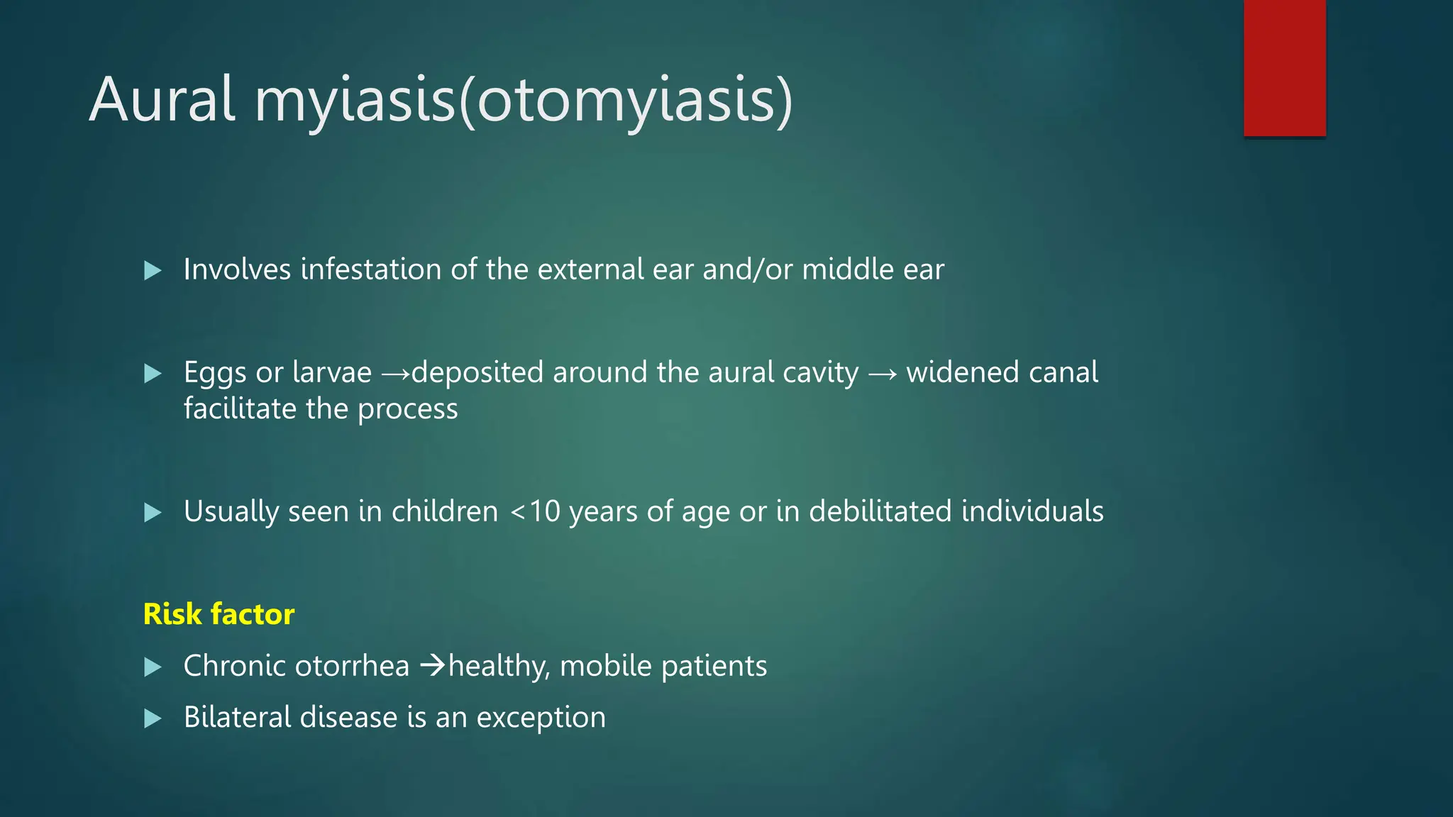 Myiasis in Ear Nose Throat and HNS .pptx