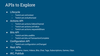 My Adventures in Twitch Dev | PPT