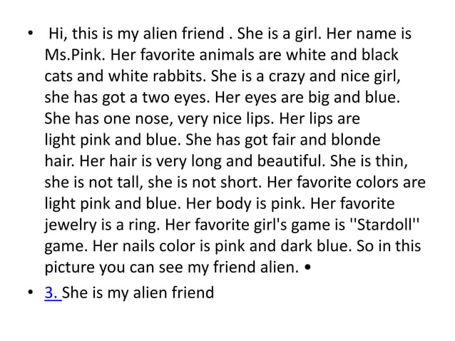 My alien friend | PPTX | Cats | Pets