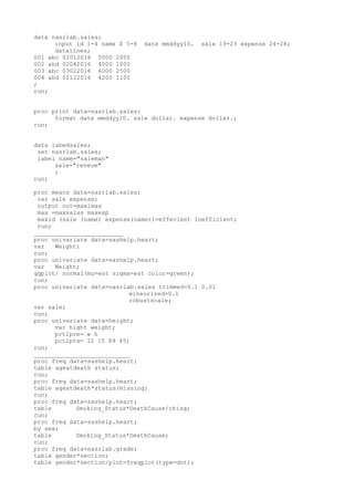 My All Codes of SAS | PDF