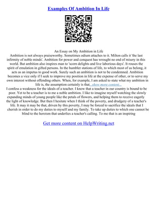 My Ambition Essay | PDF | Medical Health