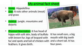 My animal fact sheet, ejemplo de actividad para niños | PPT